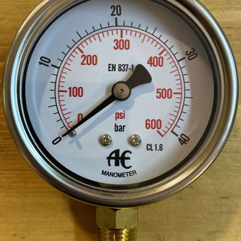 Jual Pressure Gauge Manometer Stainless 6 inchi 40 Bar 600 Psi AE di ...