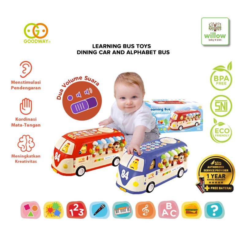 Jual Mainan Motorik - Goodway Learning Bus Toys - Dining Car N Alphabet ...