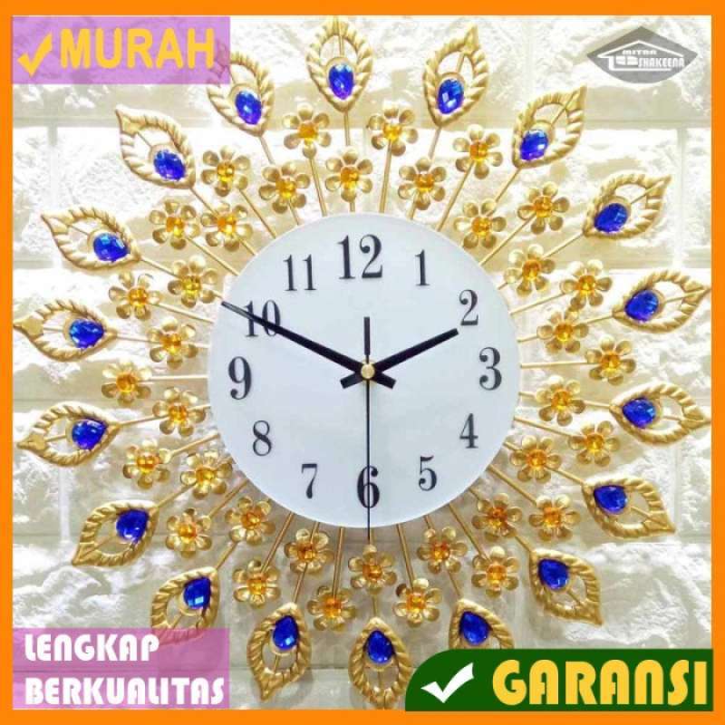 Promo Jam Dinding Bulat Quartz Clock Retro European 38CM Golden M02 ...