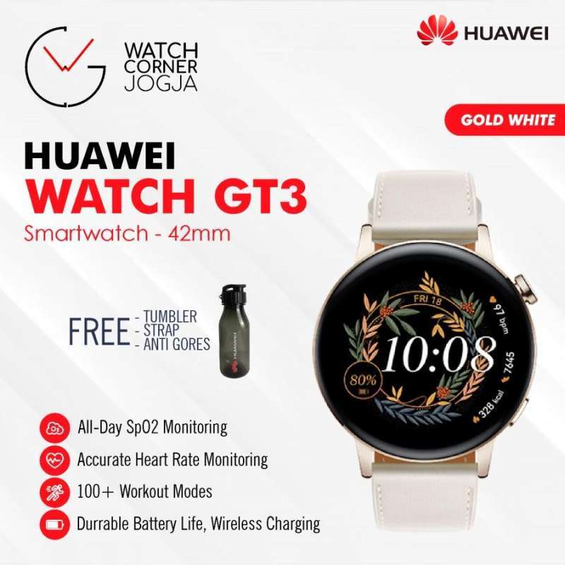 Jual Huawei Watch Gt3 42mm Amoled Spo2 Bluetooth Call Original ...