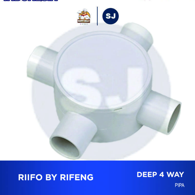 Jual 4 Way Round Junction Box Conduit Rifeng 20mm F20-x20x20x20x20 di ...