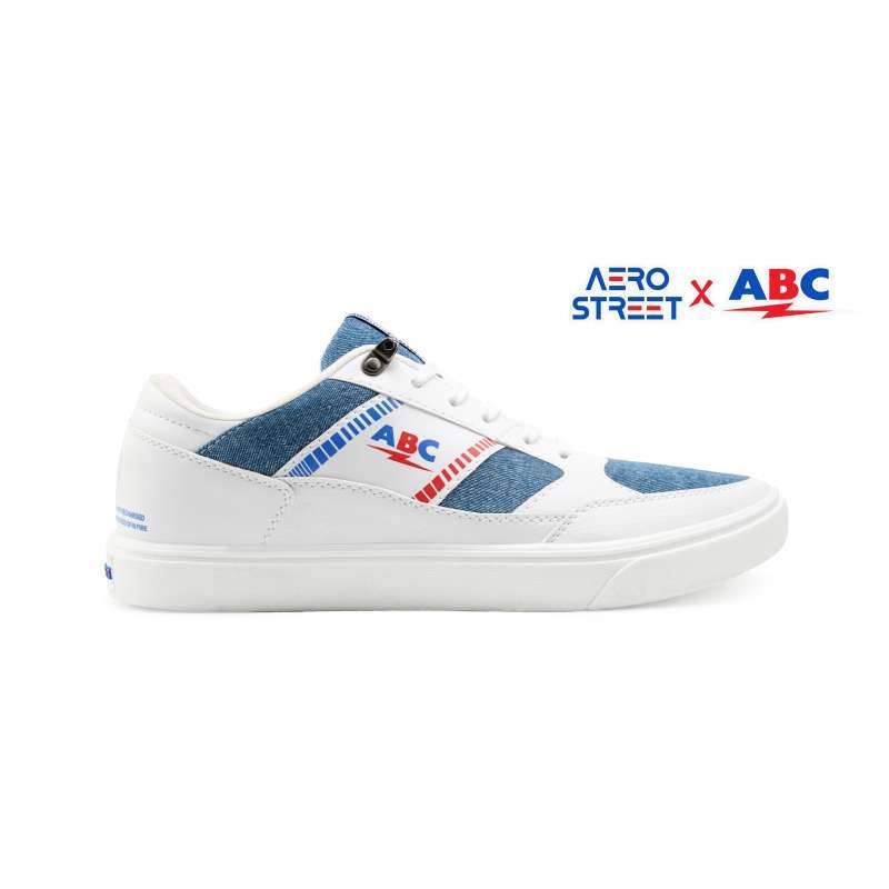 Jual Aerostreet X Baterai Abc 37-44 Putih Biru Putih - Sepatu Sneakers ...