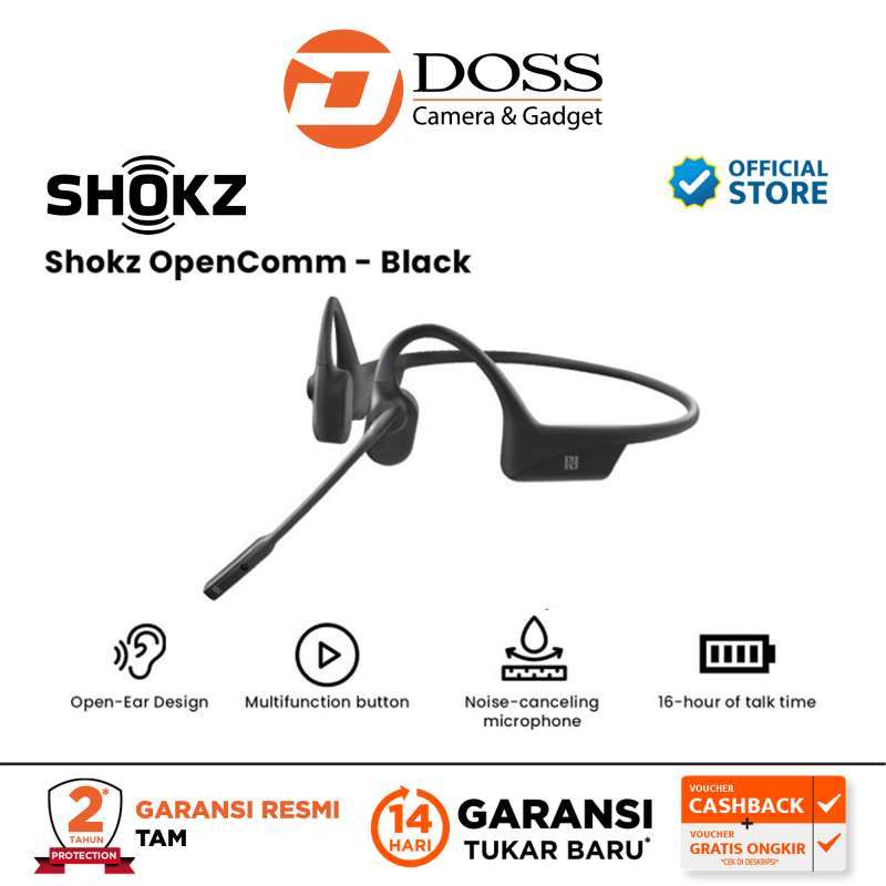 Jual Shokz OpenComm Black Bone Conductor Sport di Seller DOSS Bandung ...