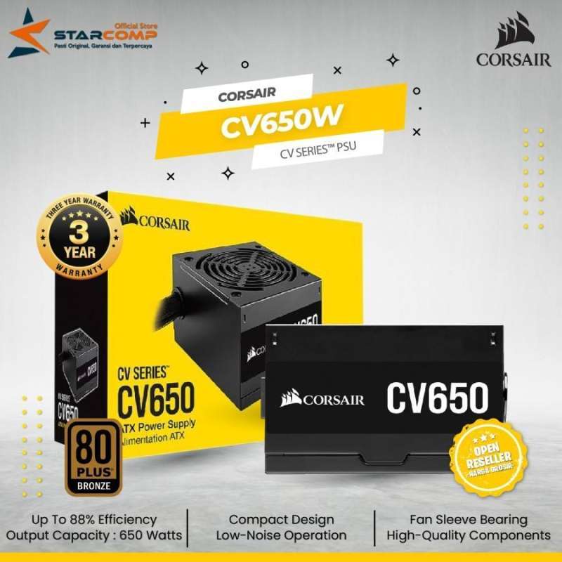 Jual Corsair Cv650 Power Supply 650 Watt 80+ Bronze Cv 650 Di Seller ...