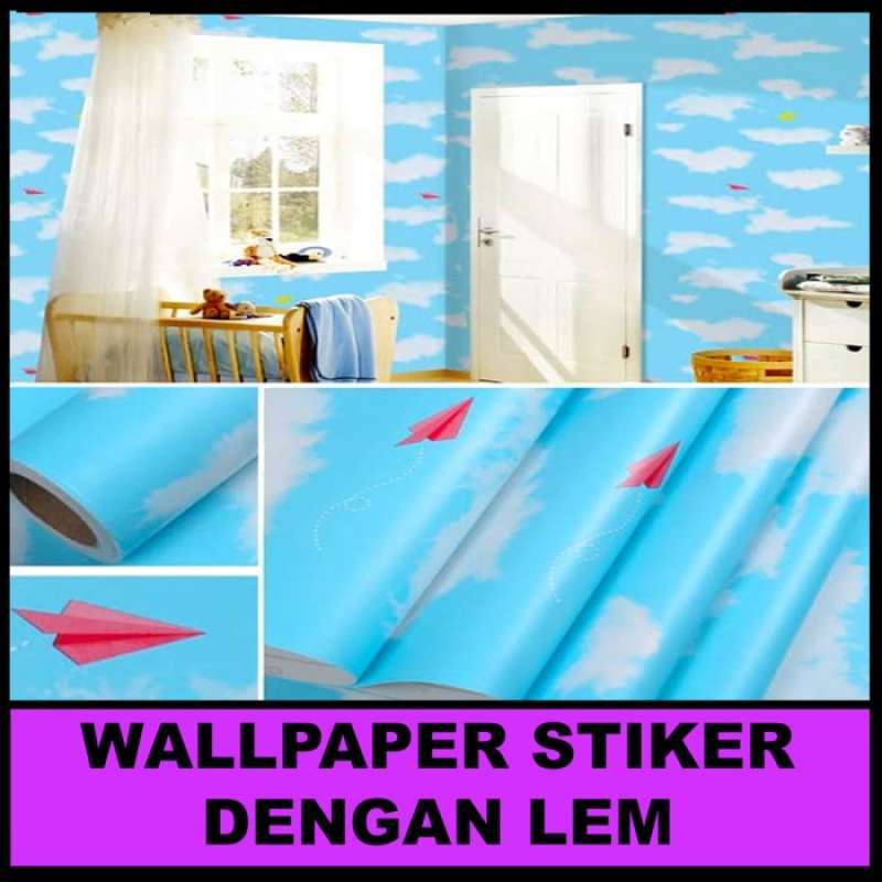 Promo Wallpaper Dinding Stiker Wallpaper Awan Biru 45cm x 100cm Diskon ...