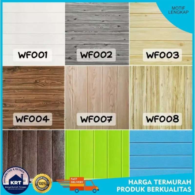 Promo KAYU POLOS Wallpaper Foam 3D Motif Kayu Polos Murah Diskon 50% di ...