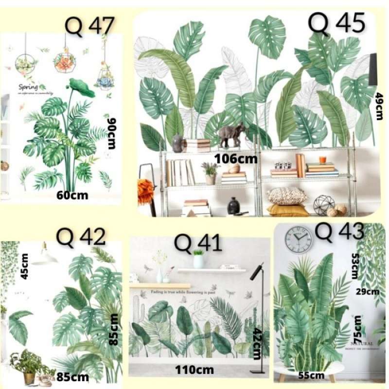 Promo Wallsticker Wall Stiker Sticker Stiker Dinding Tembok Daun Hijau Diskon 50% Di Seller ...
