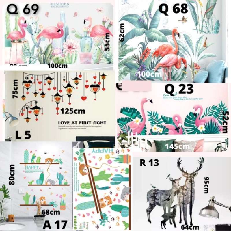 Promo Wallsticker Wall Stiker Sticker Stiker Dinding Tembok Daun Hijau ...