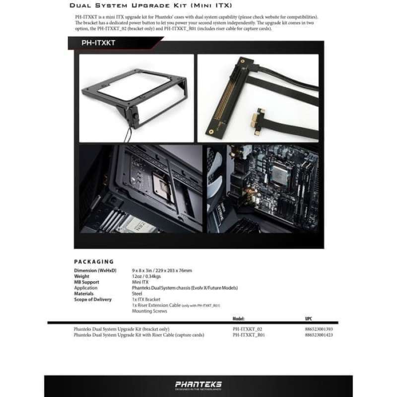 Promo Phanteks ITX Upgrade Kit for Evolv X ( with Riser Cable ) - Multivariasi Multicolor Diskon ...