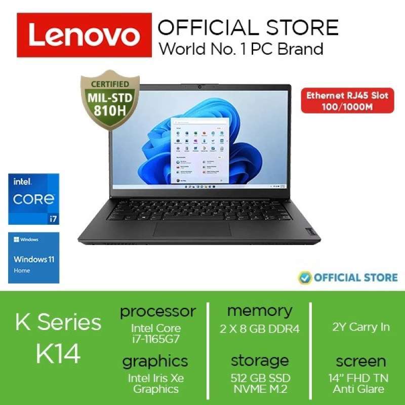 Jual Lenovo K14 Gen 1 (intel) Core I7-1165g7 16gb 512gb Ssd W11 Di ...