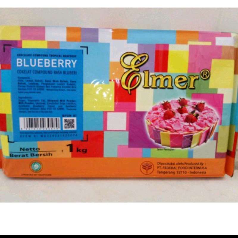 Jual Elmer Cokelat Compound Blueberry 1 kg Chocolate Compound Tropical ...