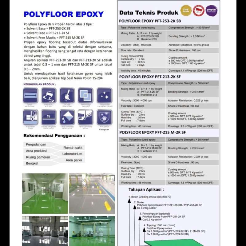 Promo Cat Epoxy Lantai Propan Polyfloor Top Coat Pft-253 2k Sb (5 Kg ...