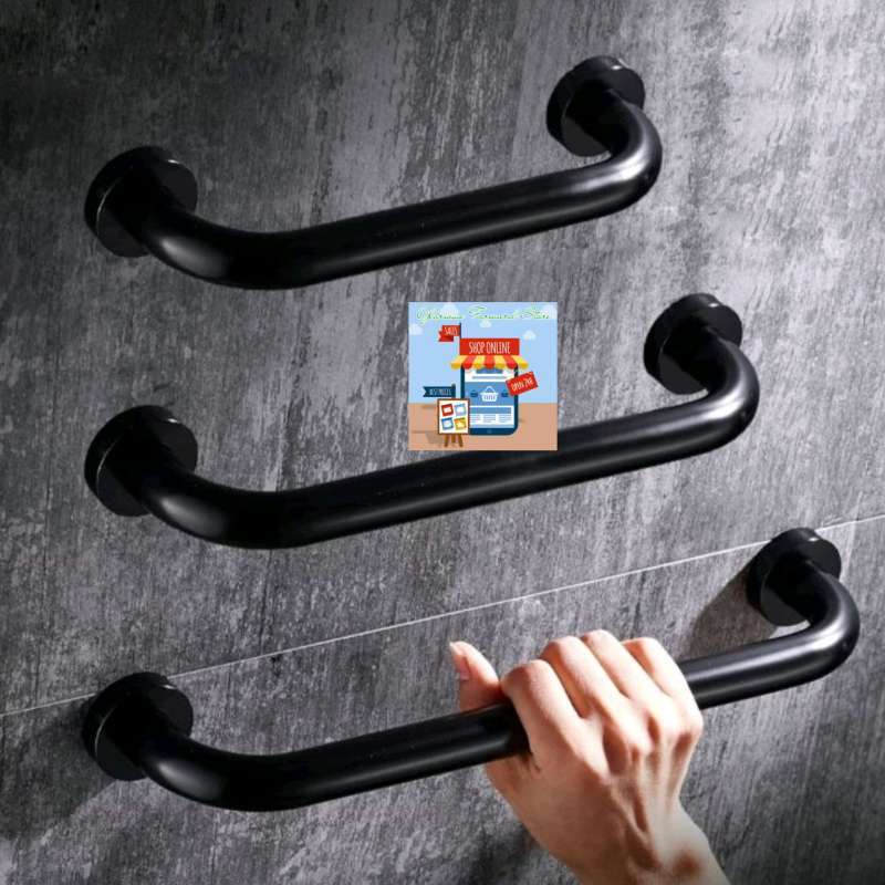 Jual GRAB BAR GRIB BAR PEGANGAN KAMAR MANDI HITAM STAINLESS STEEL - 40 ...
