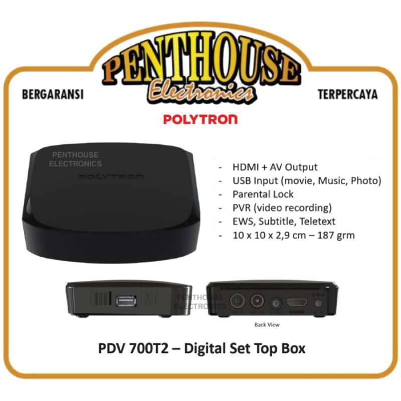 Jual Polytron Set Top Box Pdv-700T2 Dvb T2 Tv Digital / Pdv 700T2 di ...