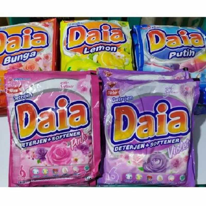 Jual Daia Detergent Bubuk Rencengan Deterjen Laundry Isi 6 Pcs di ...