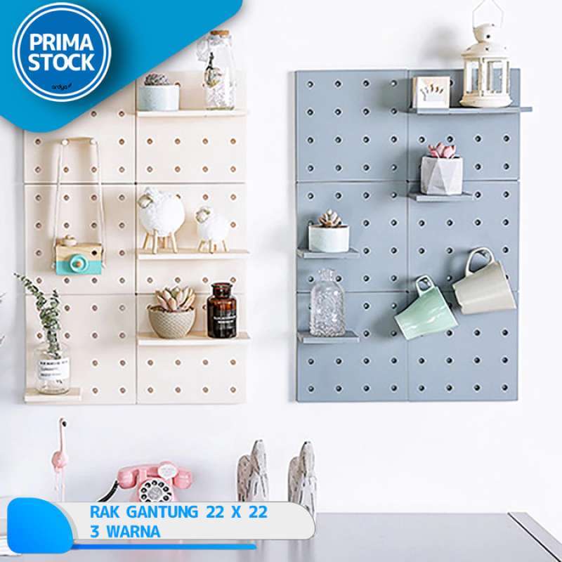 Jual RAK DINDING LUBANG GANTUNG DIY DEKORASI 22X22 CM PEG BOARD WALL ...