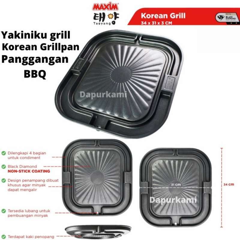 Promo Korean Grill pan Maxim korean Square Grill â€¢ Panggangan Bbq ...