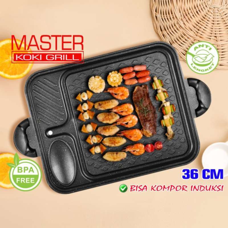 Promo MASTER KOKI GRILL PAN BARBEQUE/GOHAPPY/PANCI PEMANGGANG 2 IN ...