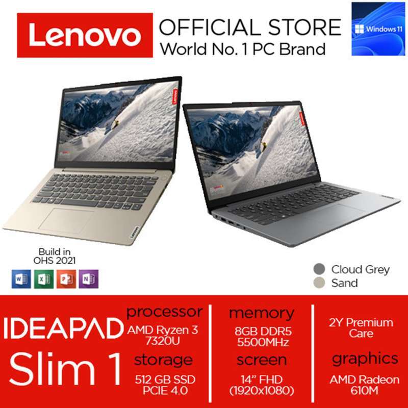 Jual Lenovo Ideapad Slim Amn Ryzen U Gb Ssd Radeon M Fhd Unit Only