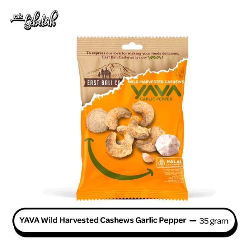 Jual YAVA Cashew Garlic Pepper 35gr - Kacang Mente | Mede | Plant Based ...