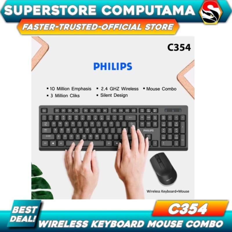Promo Philips C354 Wireless Keyboard Mouse Combo Diskon 16% di Seller Mahanani Store 1 - Kota ...
