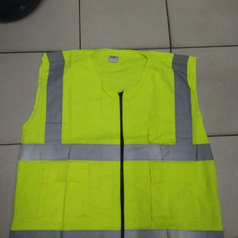 Jual Rompi Safety Bahan Drill Hijau Stabilo/ Rompi Proyek Murah Di ...