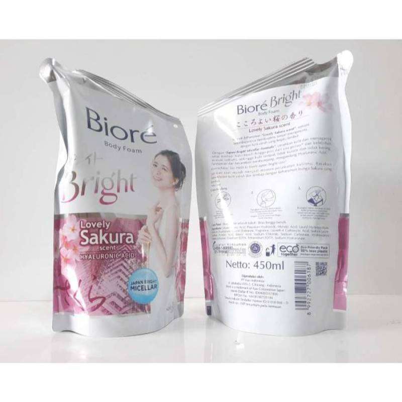 Promo Biore Body Wash Bright Lovely Sakura 450ml Refill Diskon 18% di ...