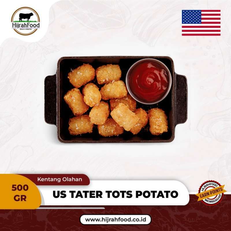 Jual Us Tater Tots Potato / Kentang Pom Pom / French Fries Puff (500 Gr ...