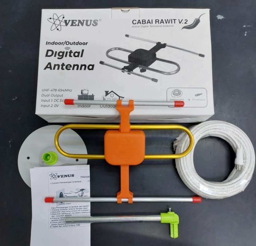 Jual Antena TV Digital Analog Indoor Outdoor With Booster PLUS KABEL ...