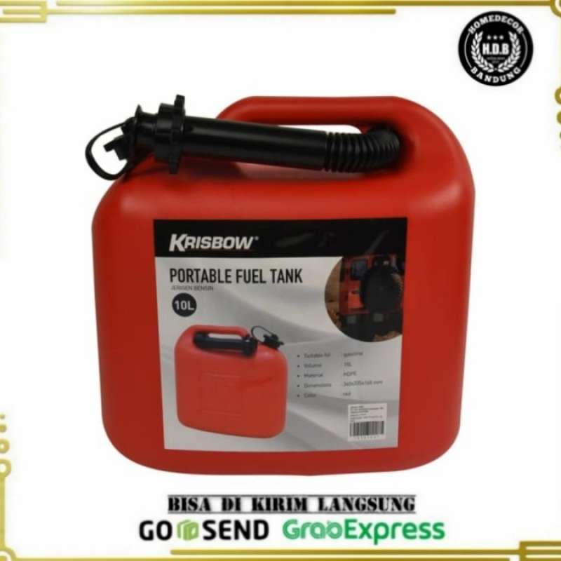 Promo Krisbow Jerigen Bensin Plastik 10 Ltr - Merah / gasoline tank ...
