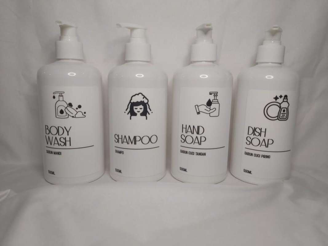 Jual BOTOL SABUN CAIR REFIL AESTHETIC/BOTOL BULAT 500ML/TEMPAT SABUN ...