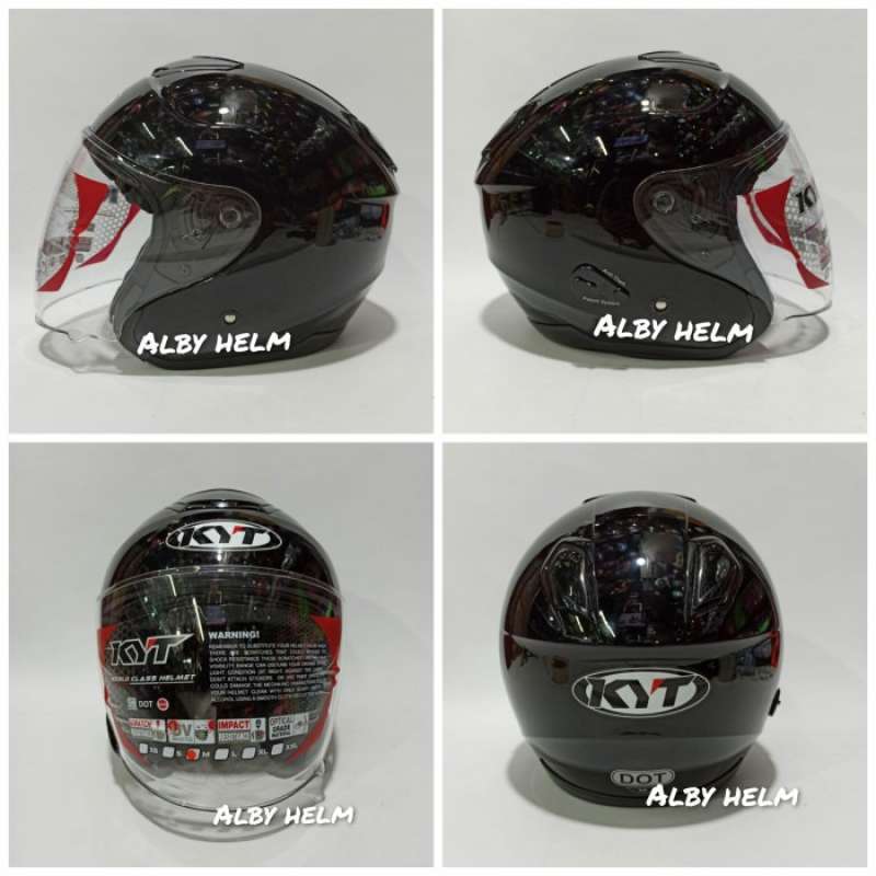Promo HELM KYT KYOTO HITAM GLOSSY HALF FACE Diskon 7% di Seller Toryy ...