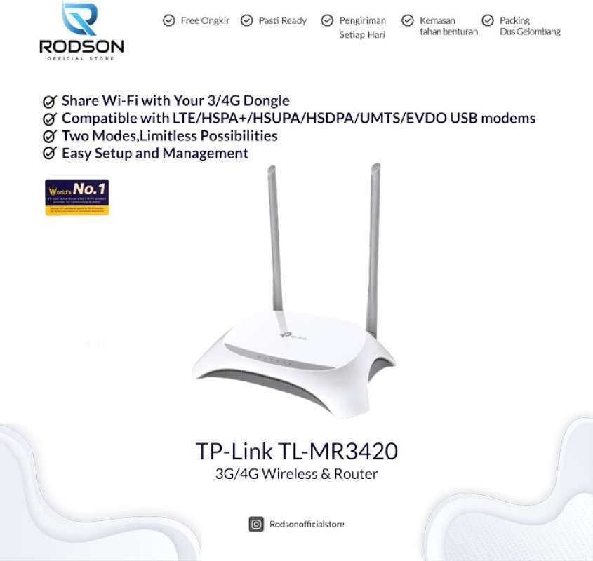 Jual TP-LINK TL-MR 3420 Router 4G/3G USB Modem NEW FIRMWARE TPLINK MR3420 di Seller NEW VISION ...