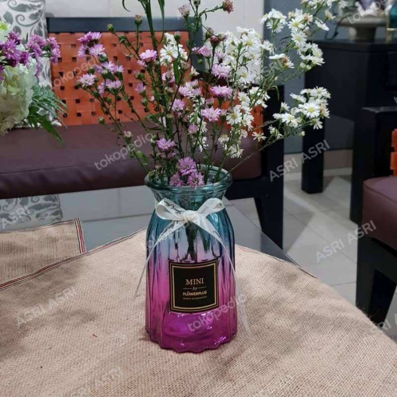 Jual Vas Bunga Kaca Pelangi Rainbow Unik Nordic Versi Tebal 1 Pc Di ...