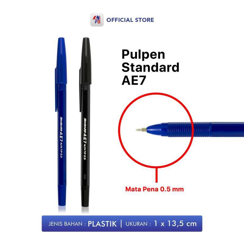 Jual Pulpen / Bolpoin / Ball Pen Standard Ae7 0.5 Mm Merek Bolpen No 1 ...