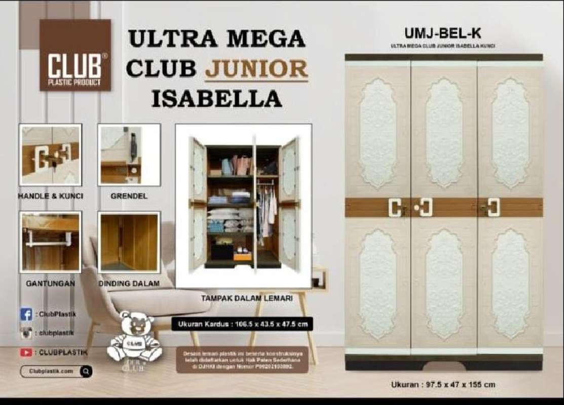Jual Club Ultra Mega Junior Lemari Club 3 pintu di Seller Wira shop888 - Babat Jerawat, Kota ...