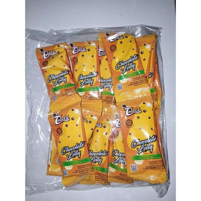 Promo Tobelo Chocolate Lolly Coklat Tobelo Crispy Rasa Mangga Isi 10pcs ...