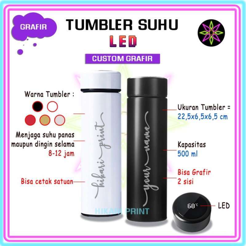 Jual Hikari Print Custom Grafir Tumbler Led Sakura Botol Minum Custom ...