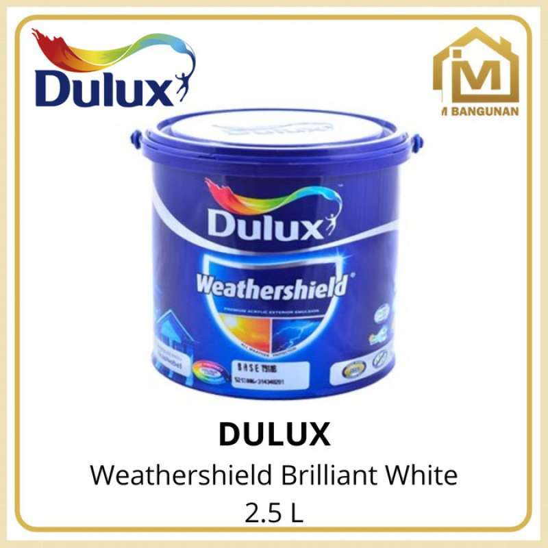 Jual CAT TEMBOK DULUX WEATHERSHIELD BRILLIANT WHITE 2.5L di Seller Umar ...