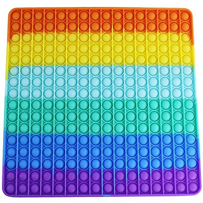 Jual AZAZJ Big Push Pop Bubble Fidget Sensory Toy Square Rainbow 256 ...