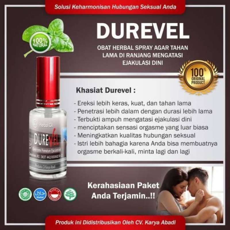 Jual Durevel Spray Asli Original Obat Kuat Oles Pria Tahan Lama Herbal Alami di Seller Oce Shop ...