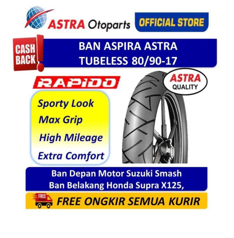 Promo Aspira Maxio Rapido 80/90-17 Tubeless Ban Motor (12-80/9017 ...