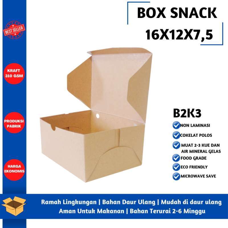 Jual (Isi 25 Pcs-B2K3) Snack Box Dus Snack Box Fried Chicken Box Snack ...