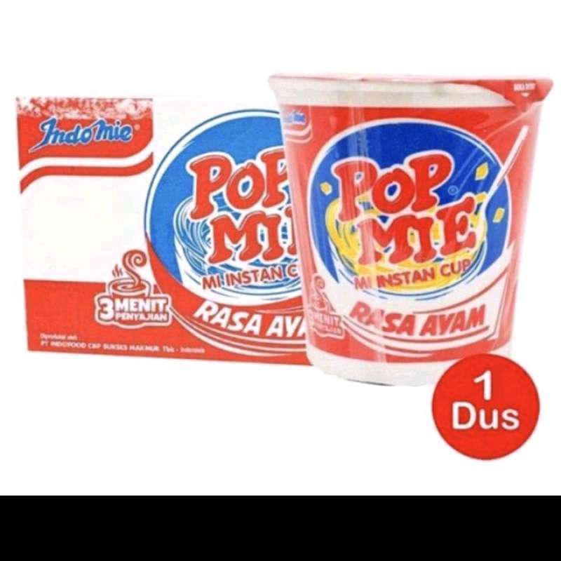 Jual POP MIE CUP RASA AYAM JUMBO 75 GR x 24 pcs (1 Dus) di Seller ...