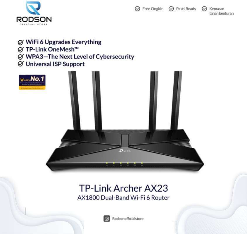 Jual Tp-Link Archer Ax23 Ax1800 Dual-Band Wi-Fi 6 Router Tplink Ax 23 - Multicolor di Seller ...