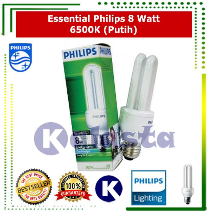 Promo Lampu Philips Essential 8W 8 W 8 Watt 8Watt Putih Diskon 23% di ...