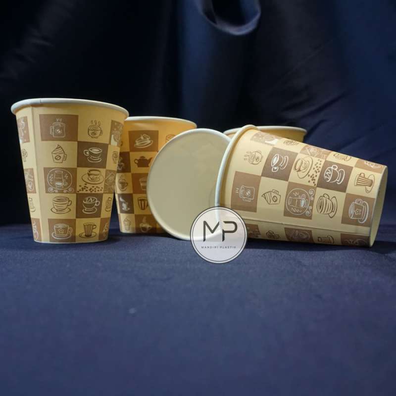 Jual Paper Cup / Papercup / Gelas Kertas Kopi MOTIF 8oz TANPA TUTUP - 50pcs di Seller Mandiri ...