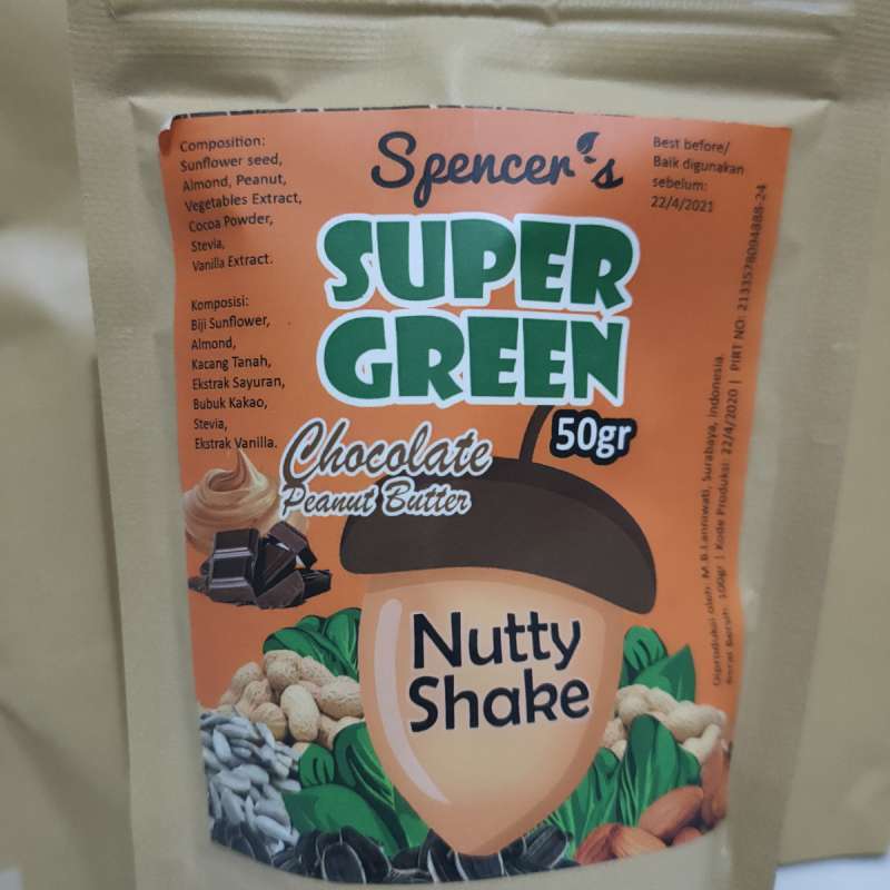 Jual Spencer's Super Green Nutty Shake Chocolate Peanut Butter Minuman ...