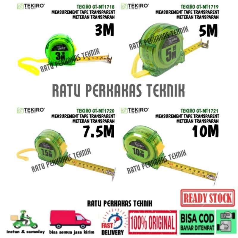 Promo Meteran Transparan Tekiro 3m 5m 7.5m GT-MT / measuring tape Diskon 50% di Seller pusat ...