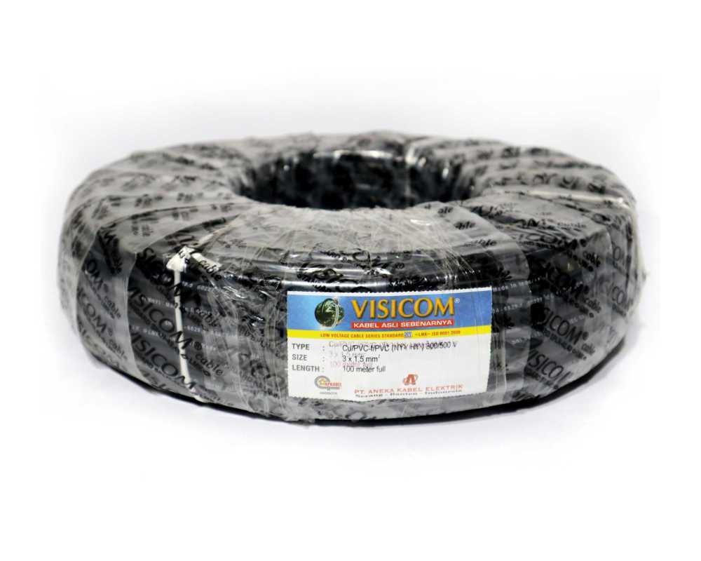 Jual Kabel Warna Hitam Nyyhy Ukuran 3x1.5mm Merk Visicom Panjang 100 ...